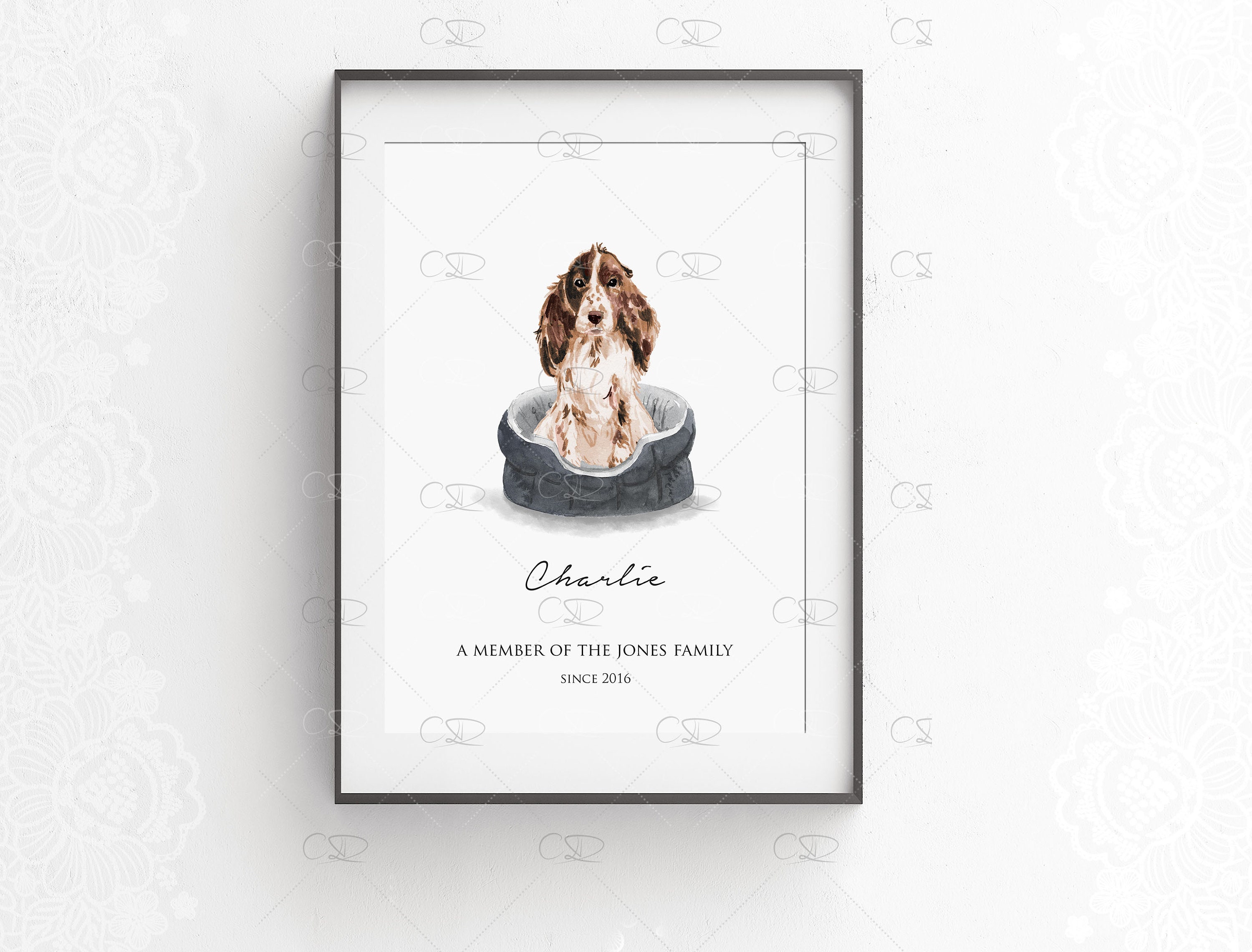 Personalised Cocker Spaniel Print Personalised Dog Print | Etsy UK