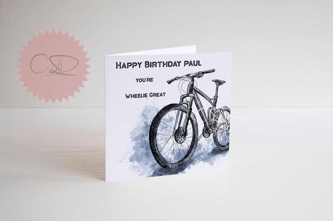 Personalised Bike Birthday Card Mountain Bike Card Dad - Etsy