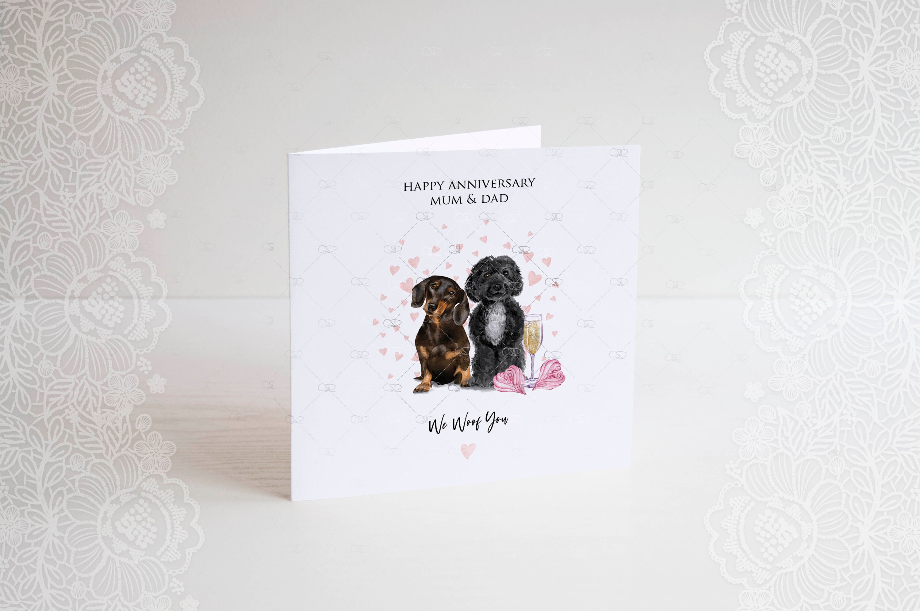 Personalised Dog Anniversary Card, Dog Wedding Card, Dog Valentine's ...