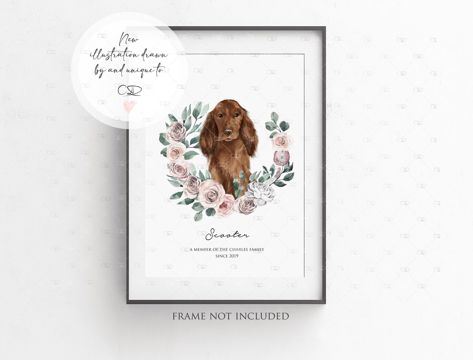 Personalised Cocker Spaniel Print, Springer Spaniel, Sprocker, Black ...