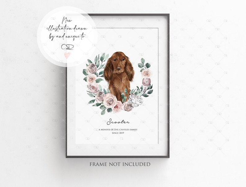 Personalised Cocker Spaniel Print, Springer Spaniel, Sprocker, Black ...