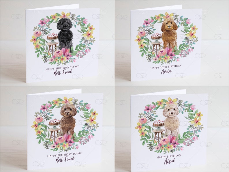 Personalised Cockapoo Birthday Card Cavapoo Birthday Card | Etsy UK