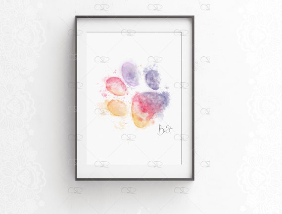 Personalised Rainbow Bridge Print Personalised Dog Paw Print | Etsy UK