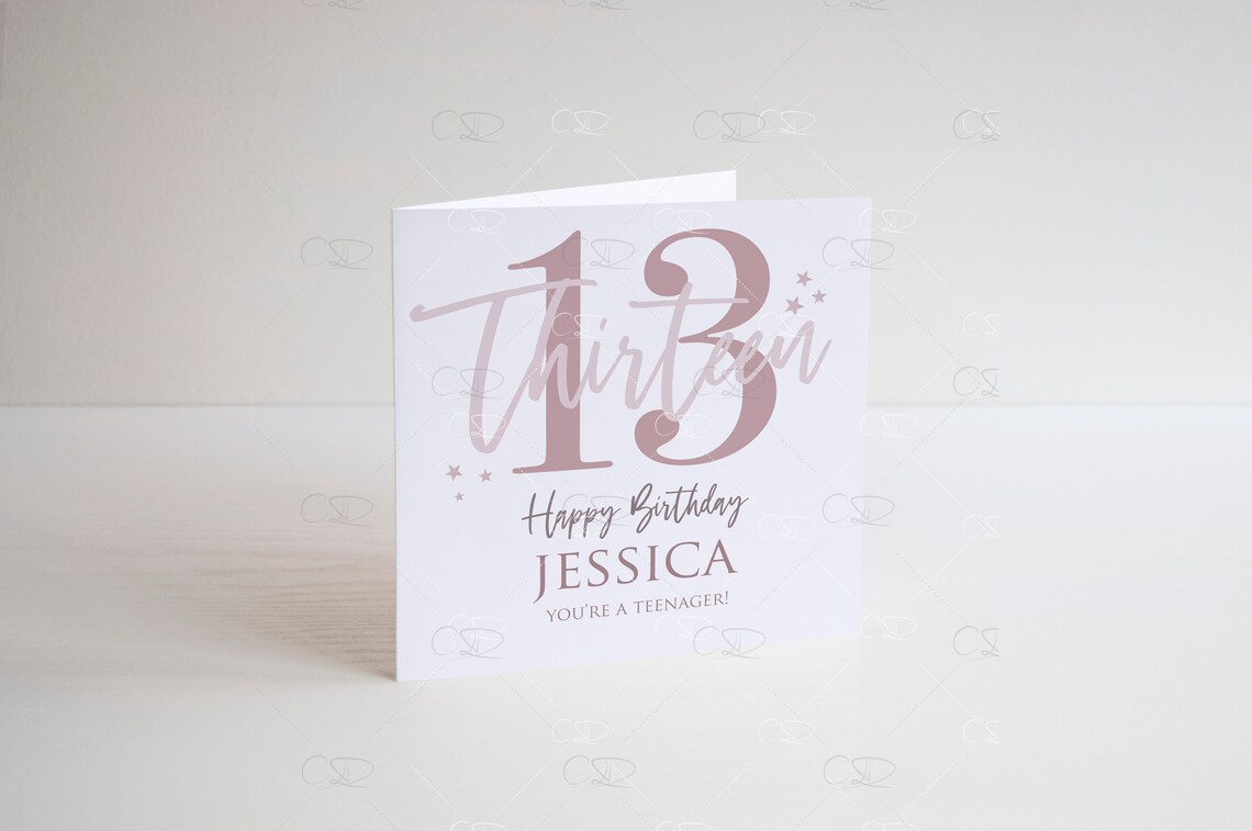 Personalised Thirteenth Birthday Card 13th Birthday Card for - Etsy