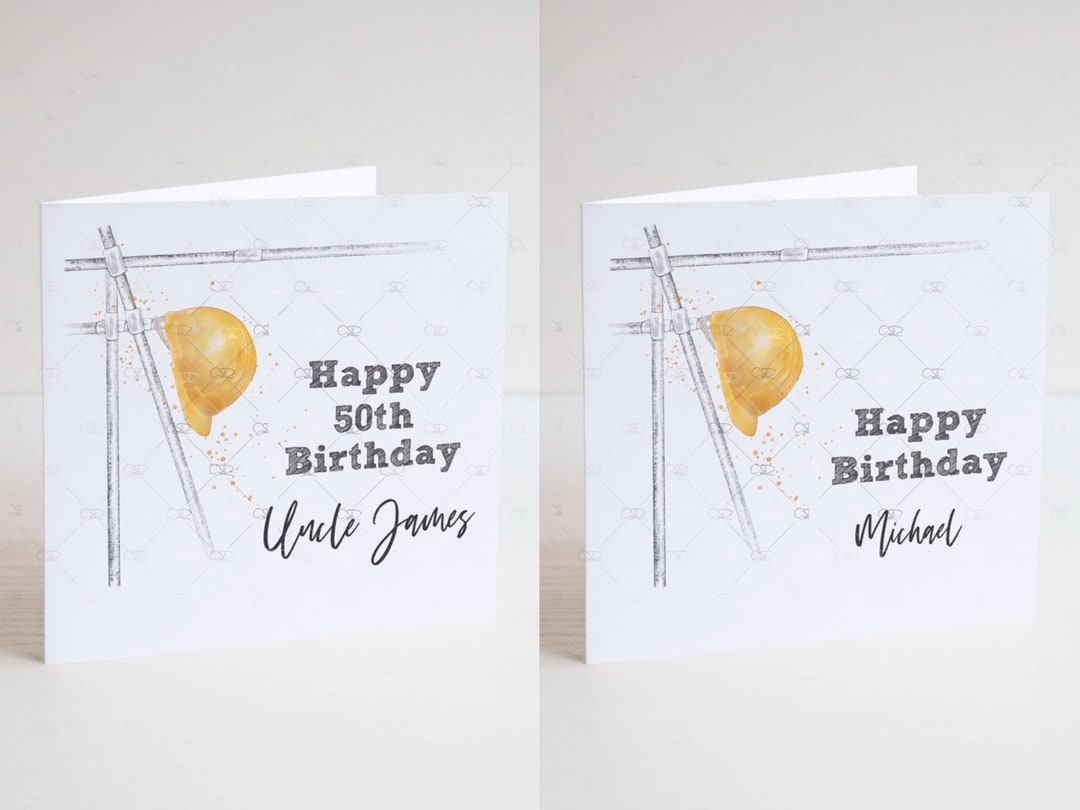 Personalised Builder Birthday Card for 18th 21st 30th 40th 50th 60th ...