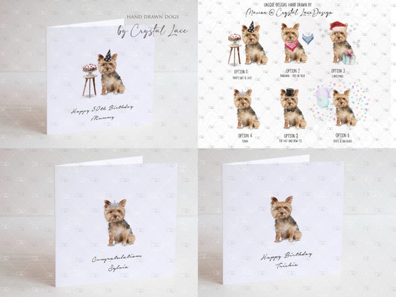 Personalised Yorkshire Terrier Birthday Card Yorkie Card - Etsy UK