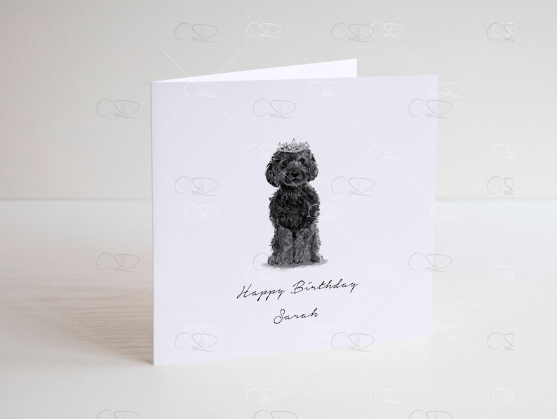 Personalised Cockapoo Birthday Card, Personalised Cockapoo Thank You ...
