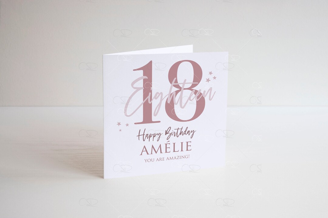 Personalised Eighteenth Birthday Card, 18th Birthday Card for a Girl ...