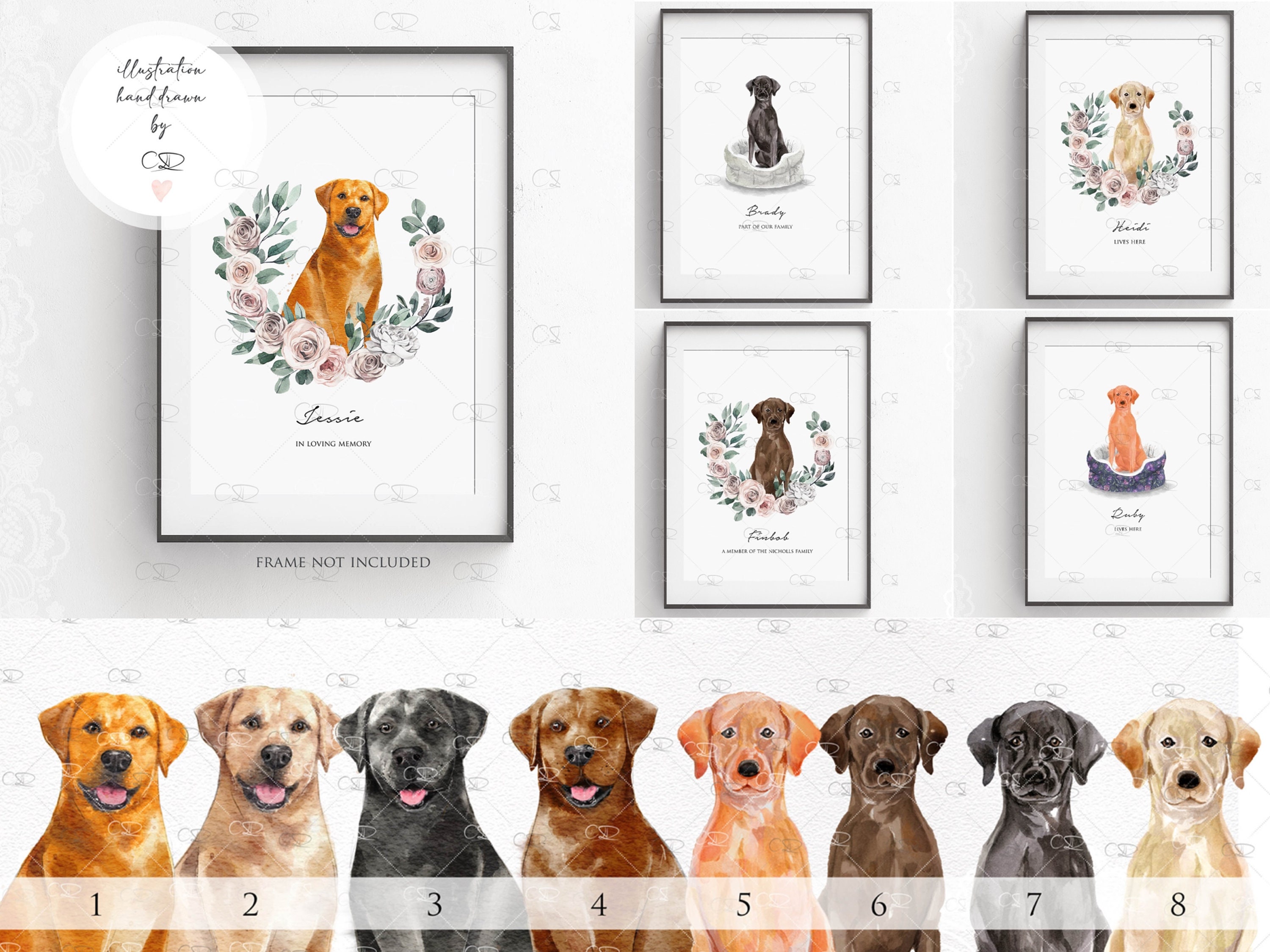 Personalised Labrador Print Labrador Retriever Golden - Etsy UK