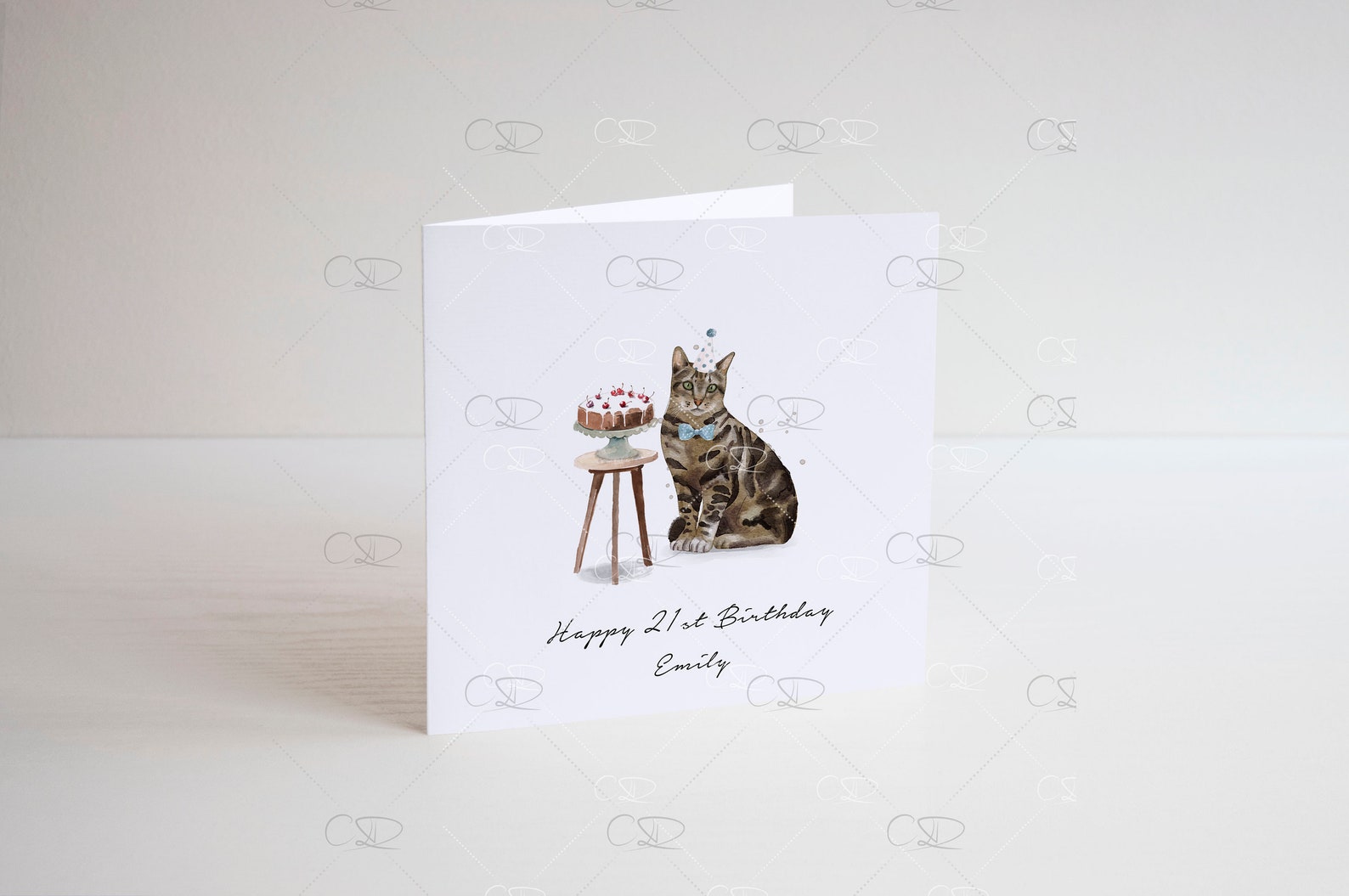 Personalised Tabby Cat Birthday Card Silver Tabby Ginger - Etsy UK