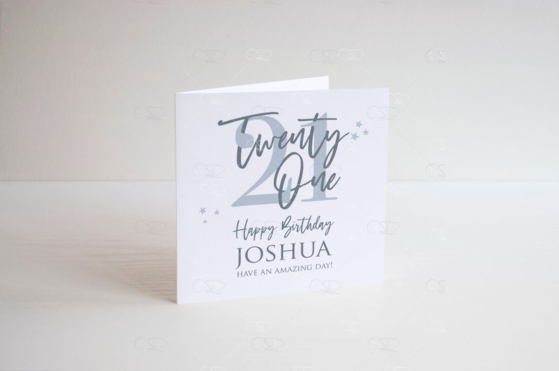 Personalised Twenty First Birthday Card 21st Birthday Mens | Etsy UK