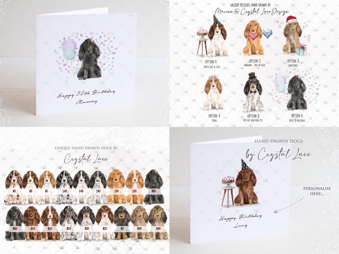 Cocker Spaniel Birthday Card Spaniel Card Thank You Card - Etsy