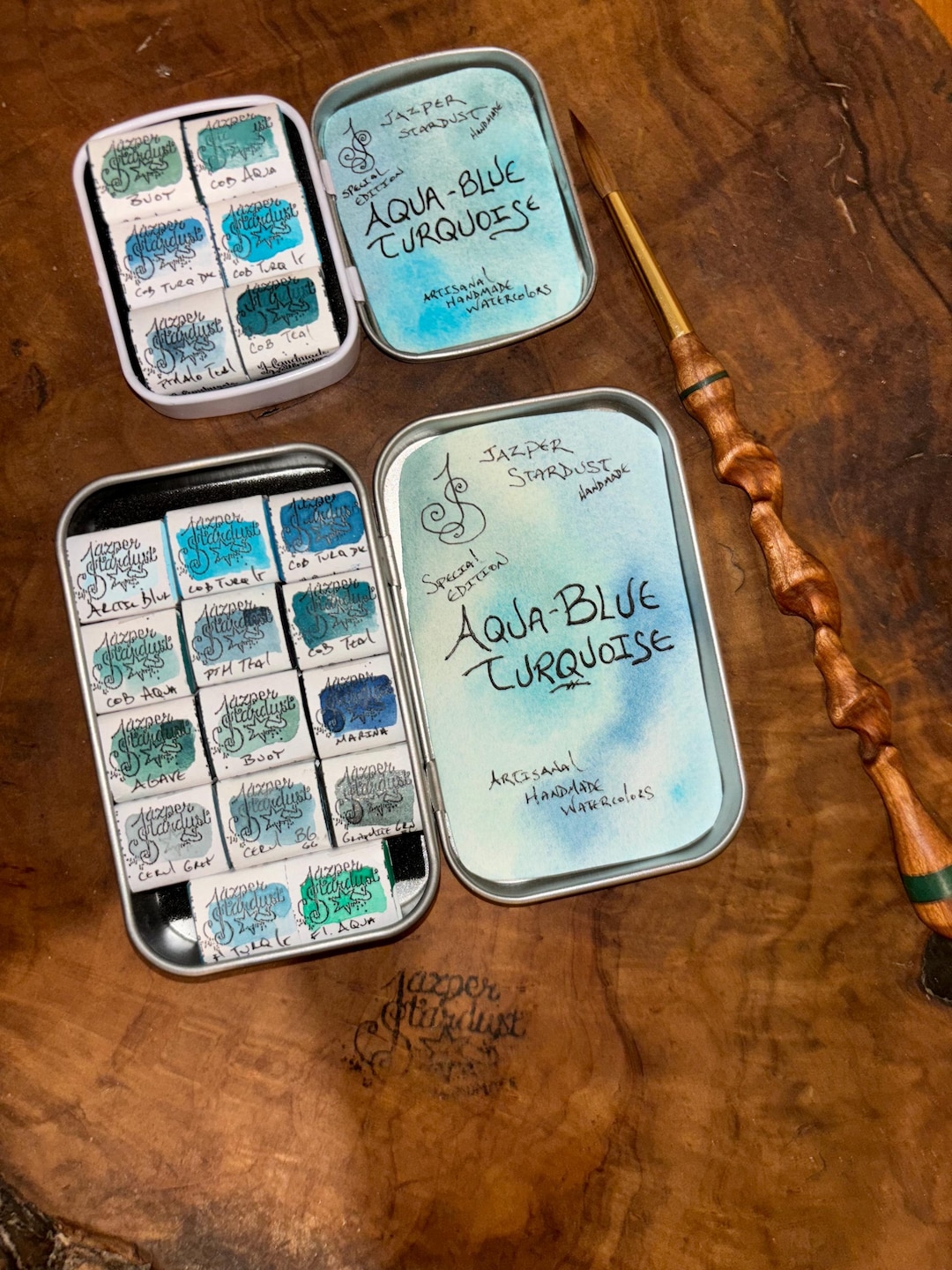 New AQUA BLUE TURQUOISE Special Edition Travel Handmade Watercolor Set ...