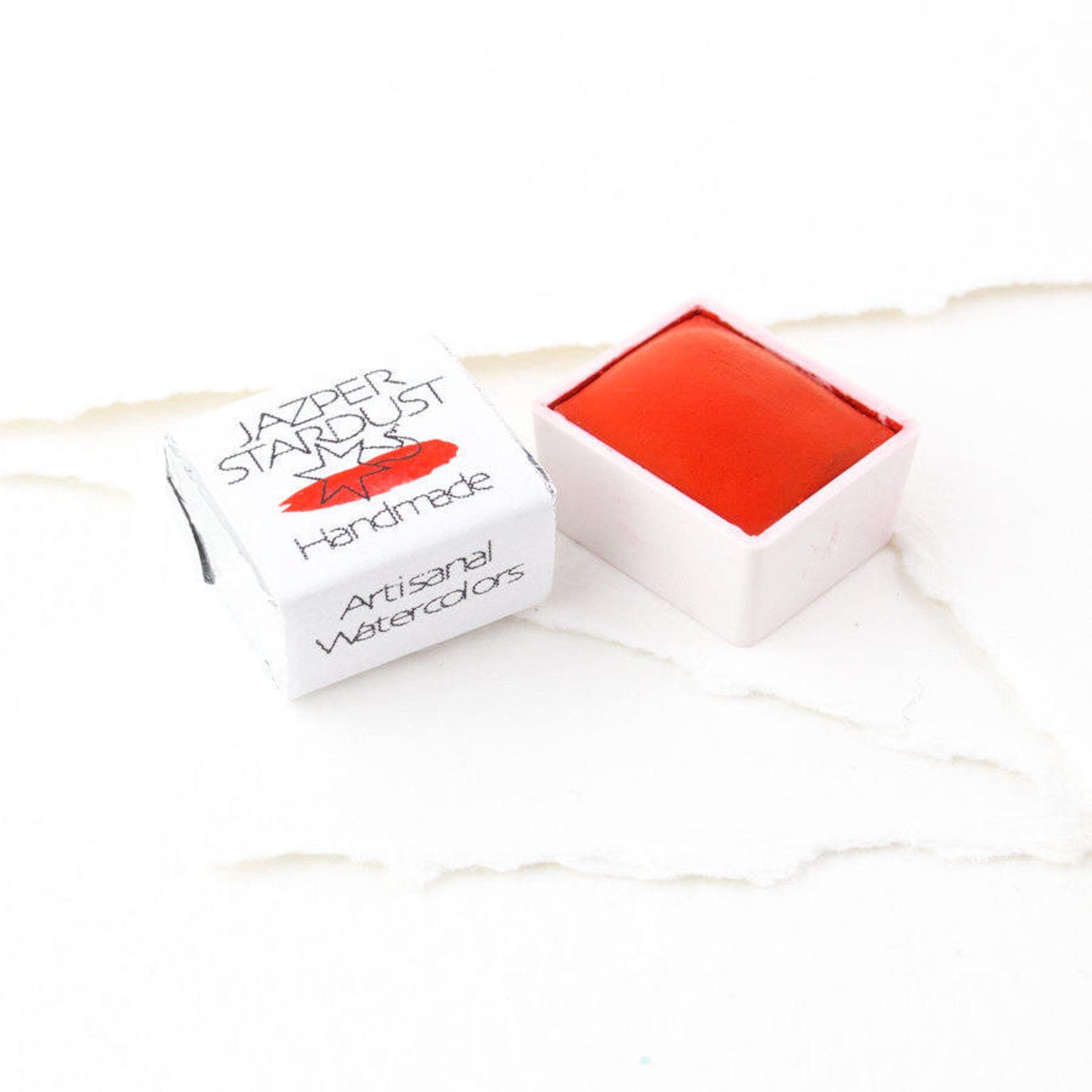 CORTILLION RED Jazper Stardust Handmade Watercolor Half Pan - Etsy