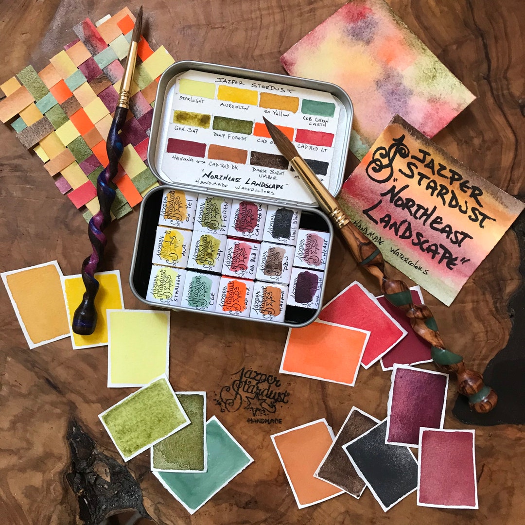 NORTHEAST LANDSCAPE (autumnal) Set of 12 or 14 Artisan Handmade ...