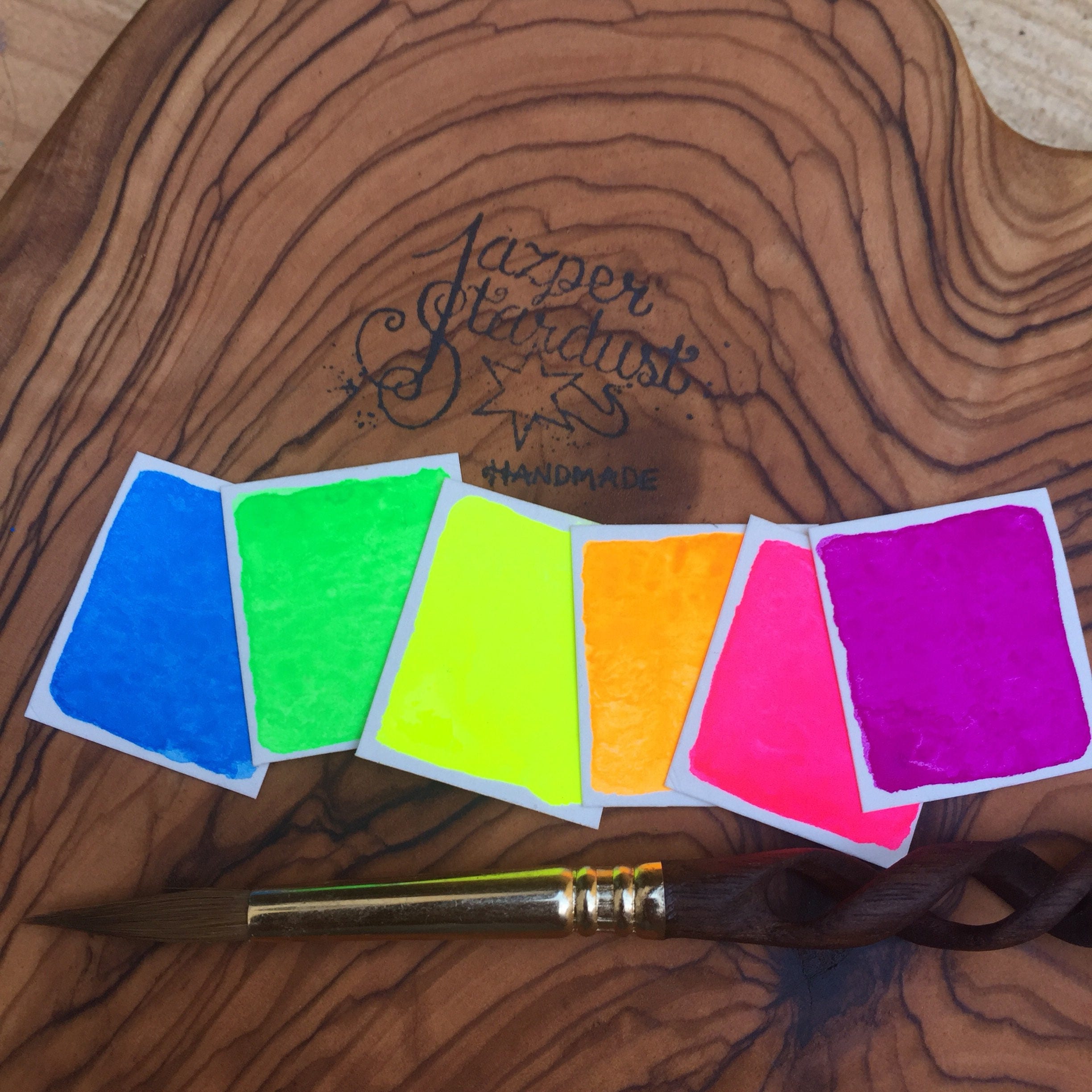 New FLUORESCENTS Jazper Stardust Handmade Watercolor Half Pan - Etsy