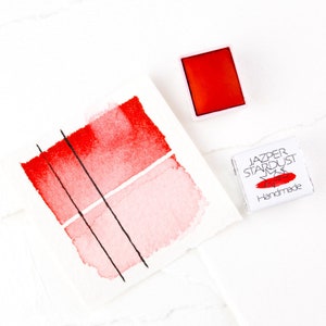 CORTILLION RED Jazper Stardust Handmade Watercolor Half Pan - Etsy
