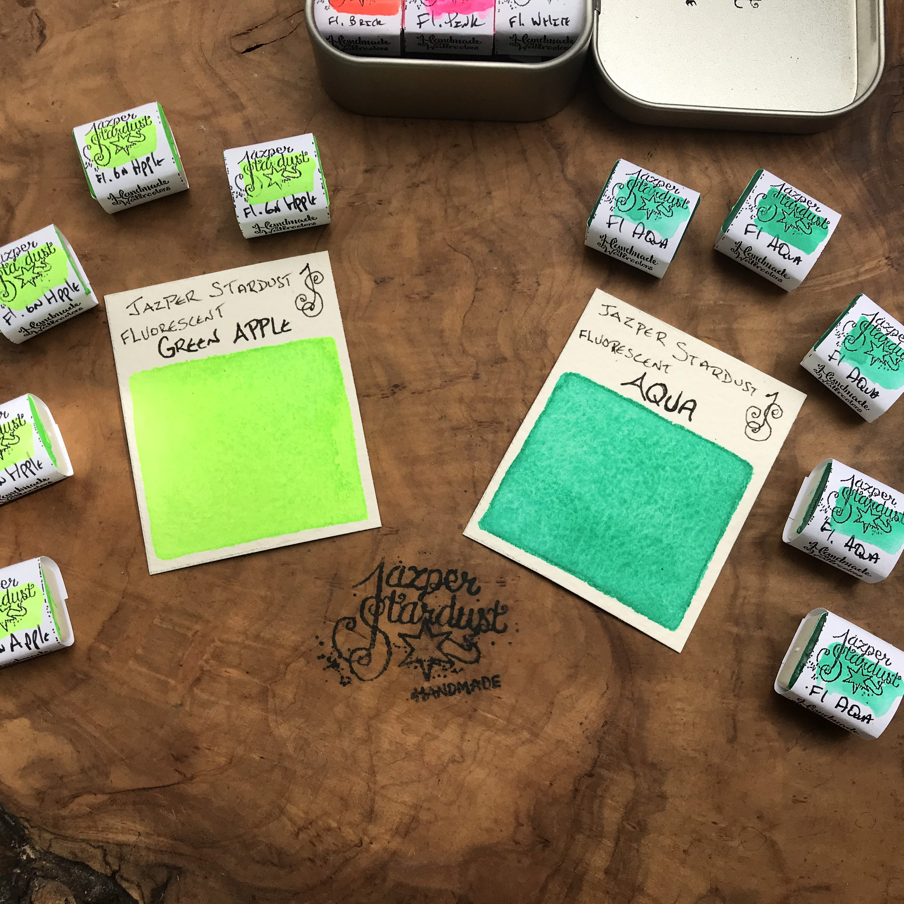 New FLUORESCENTS Jazper Stardust Handmade Watercolor Half Pan - Etsy