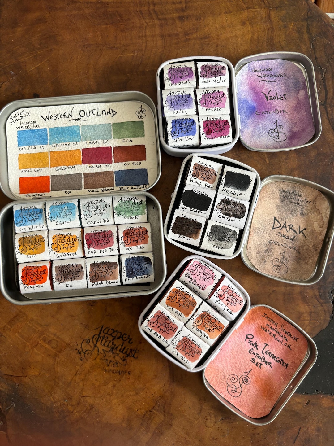 WESTERN OUTLAND Set of 12 or 14 Artisan Handmade Watercolor Paint Set ...