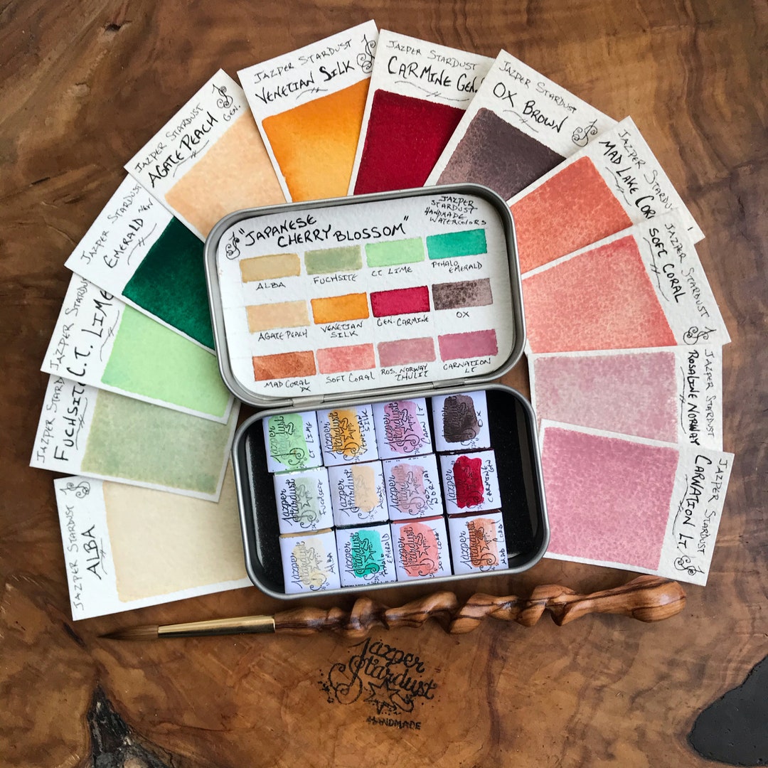 JAPANESE CHERRY Blossom - Artisan Handmade Watercolor Paint Set - Etsy