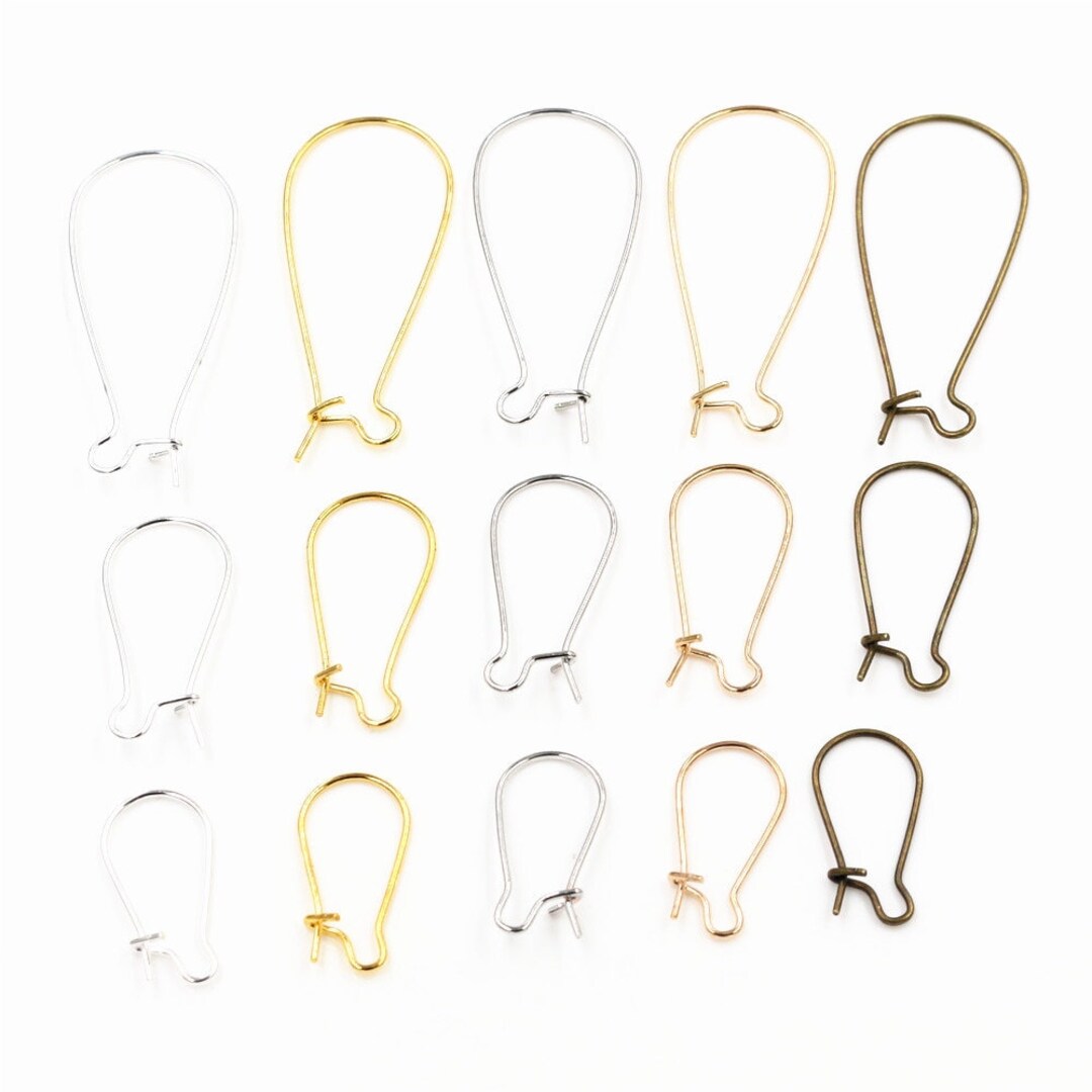 Kidney Shaped Earring Wires | Choice of Sizes & Finishes | Pack of 50 ...