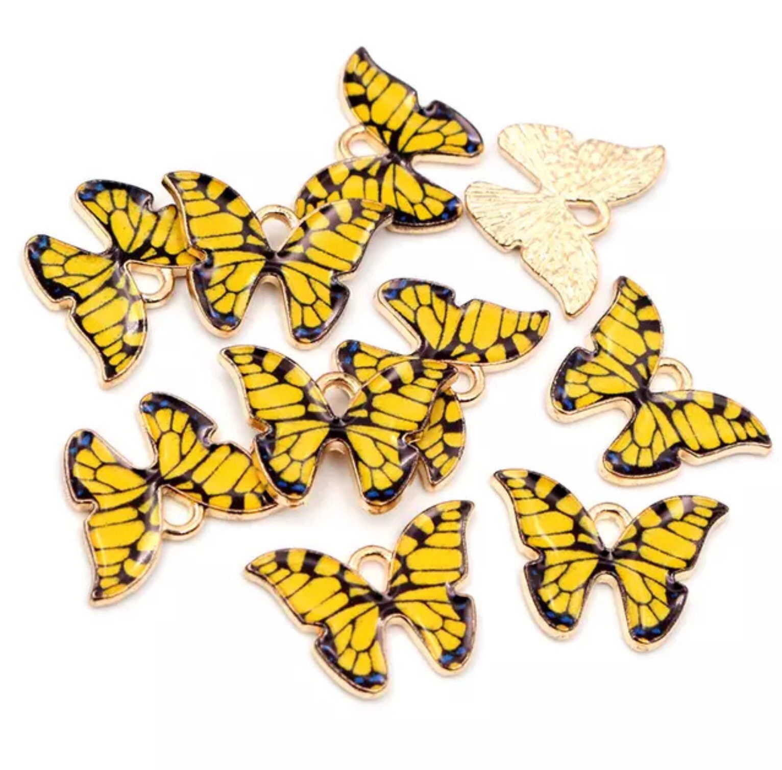 Butterfly Enamel Charms | 21x15mm | Choice of Colour | Pack of 10 - Etsy