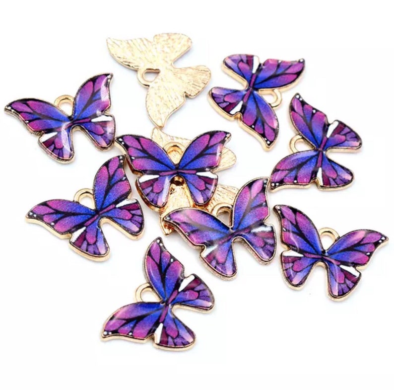 Butterfly Enamel Charms | 21x15mm | Choice of Colour | Pack of 10 - Etsy