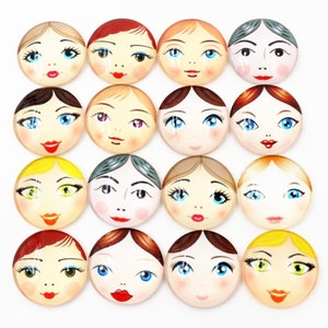 Doll Face Glass Cabochons | Mixed Set | Choice of Size - Etsy