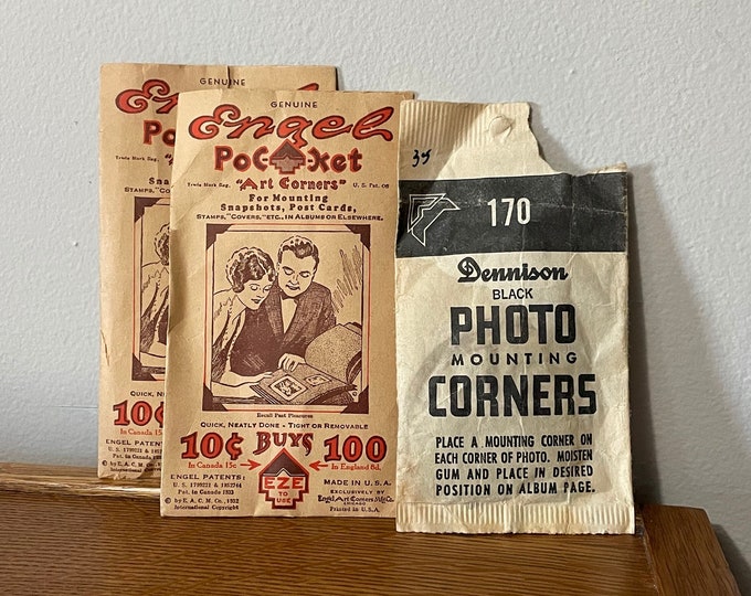 Dennison Black Photo Mounting Corners Engel Pocket Art Corners Photo ...