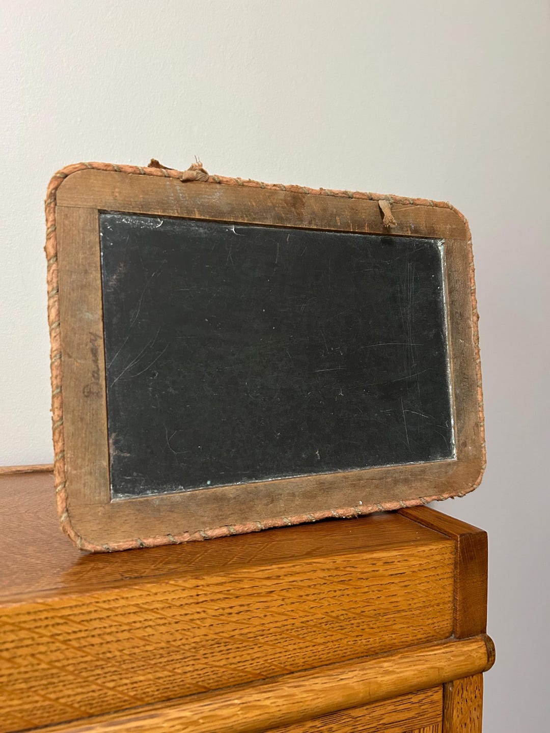 Antique Student Writing Slate Double Sided With Wood Frame Fabric ...