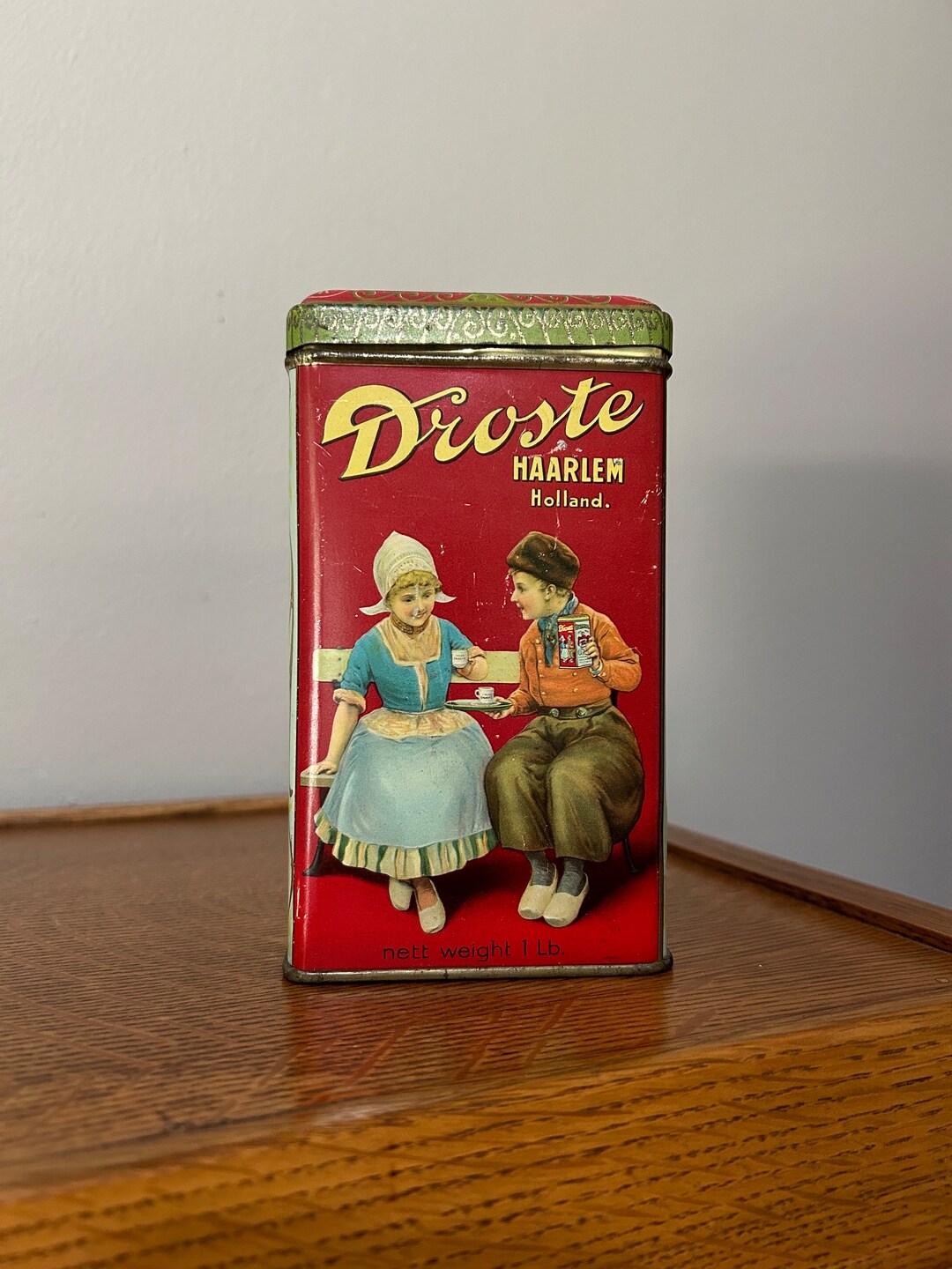Vintage Droste's Cocoa Tin 1 Lb. Vintage Metal Tin Haarlem Holland ...