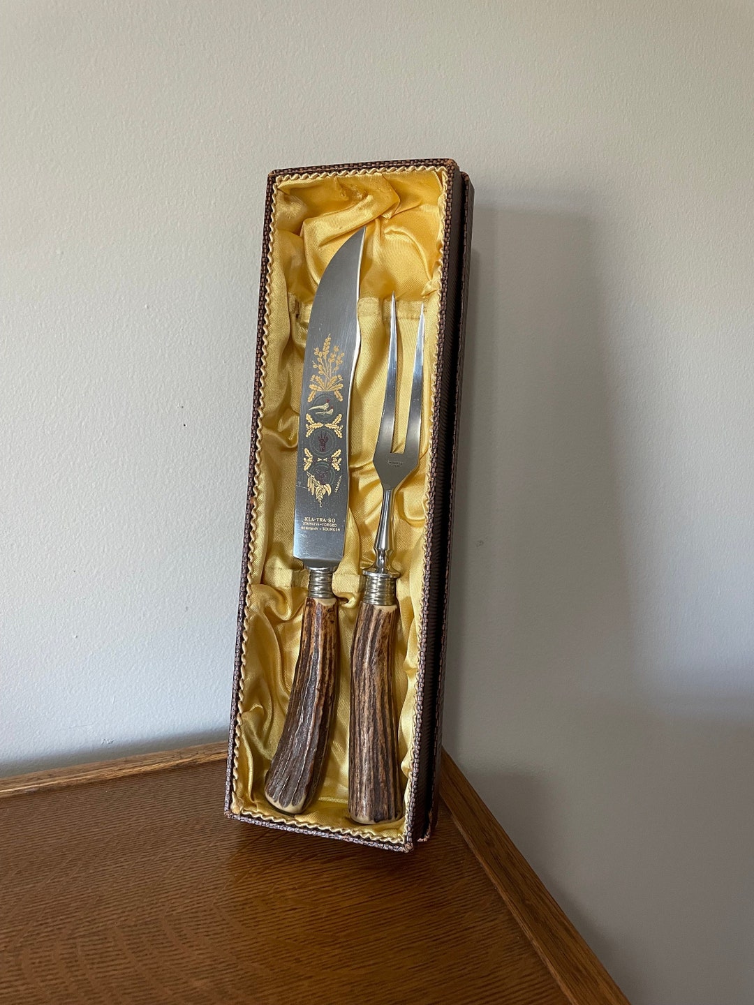 Kla Tra so Stainless Forged Germany Solingen Ges.gesch. Rostfrei 2 Piece Carving Knife Set Meat ...