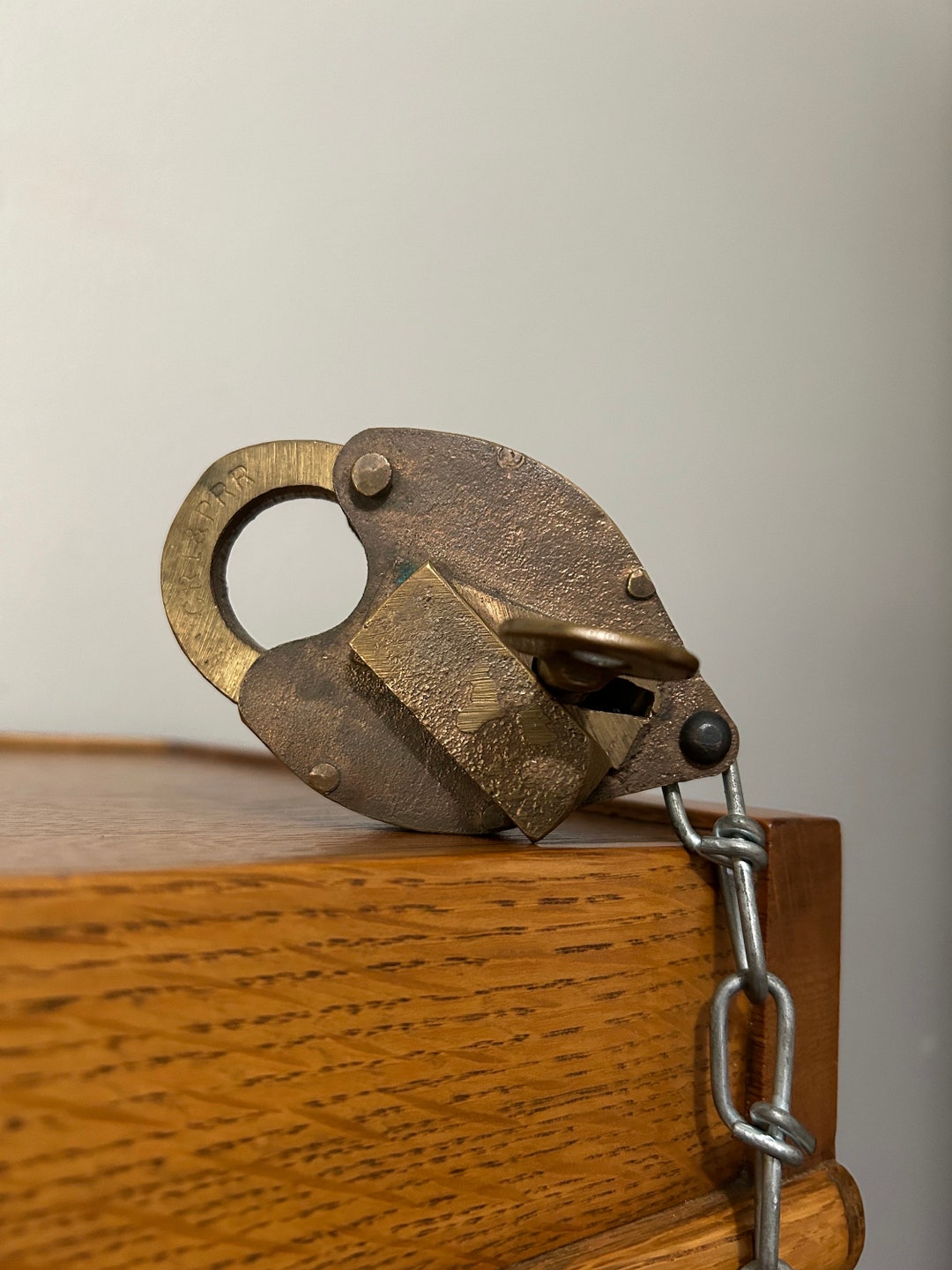 Vintage Hansl MFG Co. Railroad Lock CRI & PRR Brass Railroad Lock ...