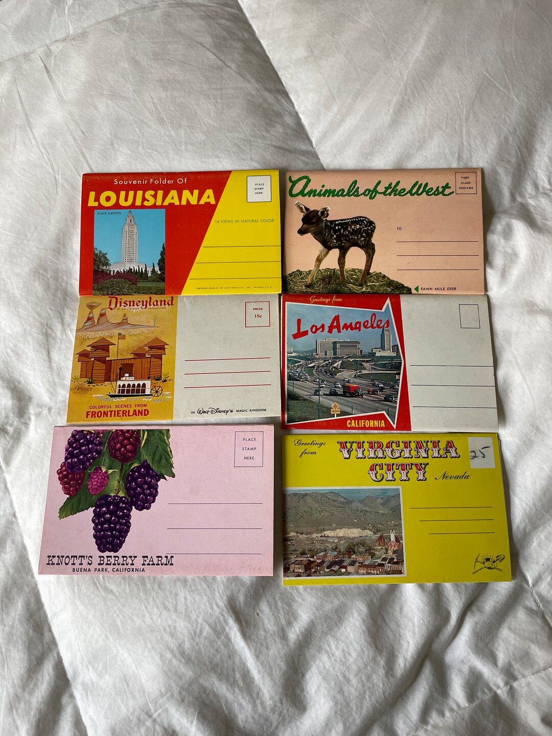 Vintage Lot USA Souvenir Folder Postcard Folders Fold Out Booklets ...