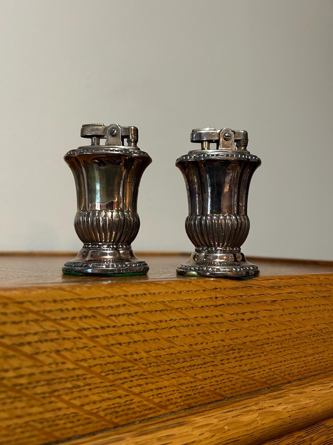 Vintage Ronson Mayfair Silver Plate Table Lighters (2) Art Deco Silver ...