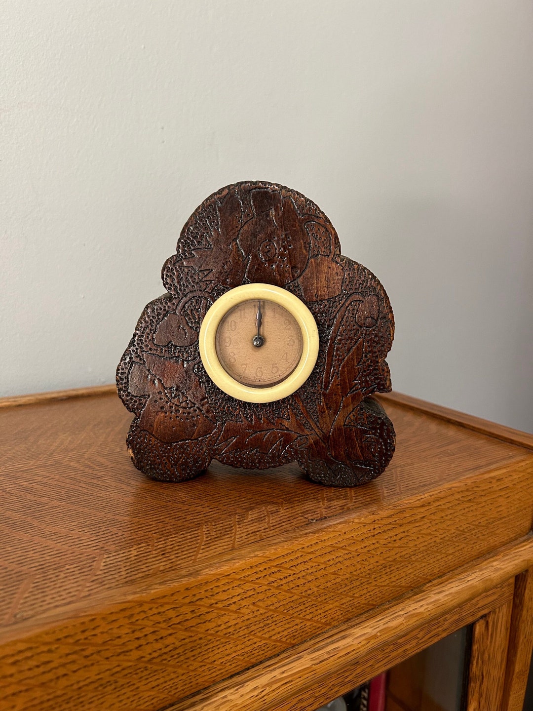 Antique Wood Wind up Clock Table Top Clock Vintage Clock - Etsy