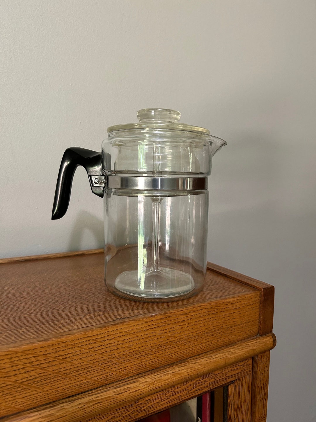 Vintage Pyrex Percolator Pyrex Coffee Pot Stovetop Percolator Stoce Top ...