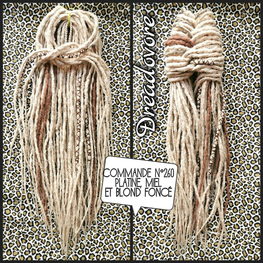 35 roots Dreads natural Effect and Braids. Length and Colors to Choose ...