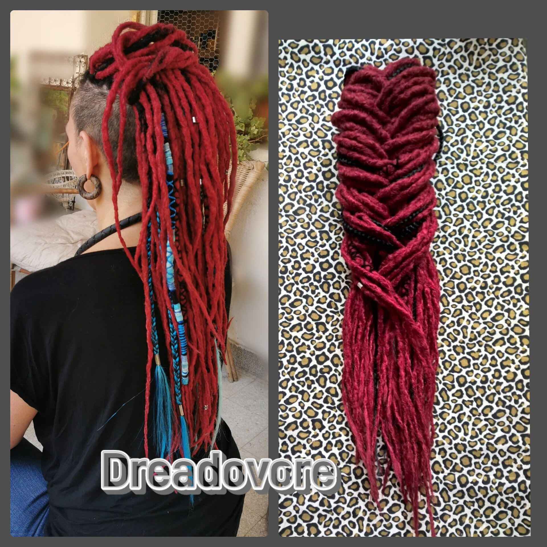 20 Double Dreads "Roots", synthetic braids + 1 Jewelry OFFERED. Color ...