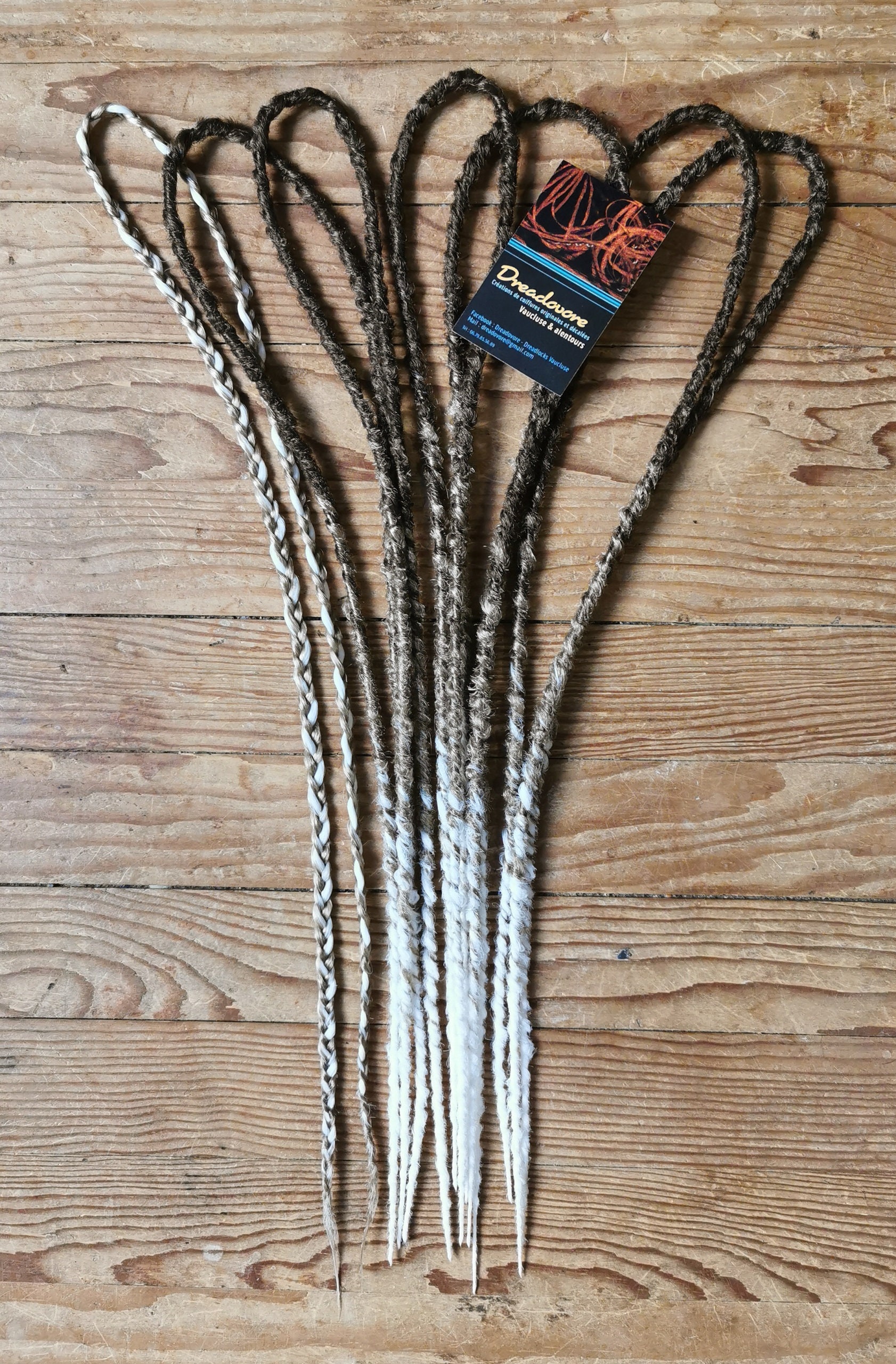 7 Double Dreads roolroots and Synthetic Braids. - Etsy