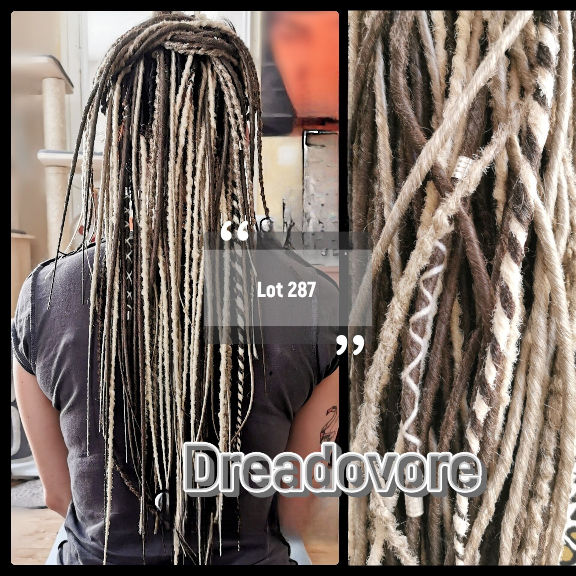 20 Double Dreads "Roots", synthetic braids + 1 Jewelry OFFERED. Color ...
