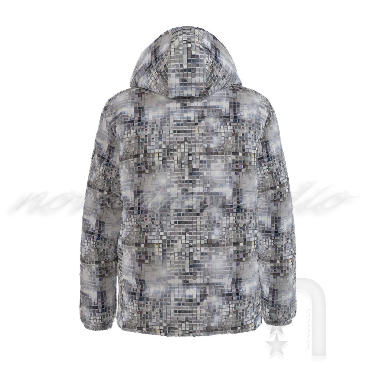 DISCO BALL Down Jacket Retro Men Women Unisex Hooded Puffer Coat Print ...