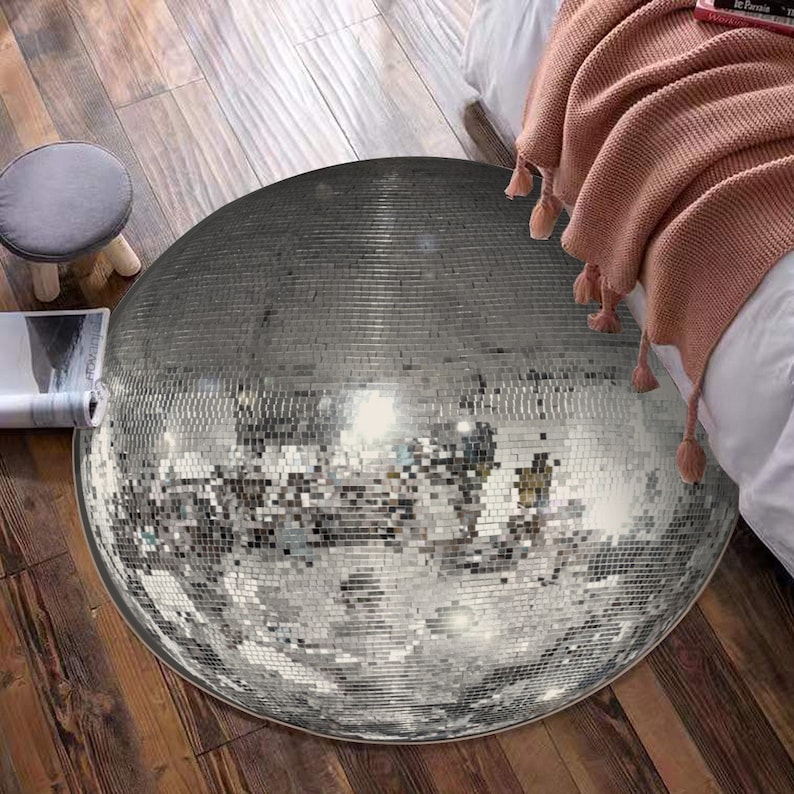 DISCO BALL Foldable Round Mat Throw Rug Floor Mirrorball - Etsy