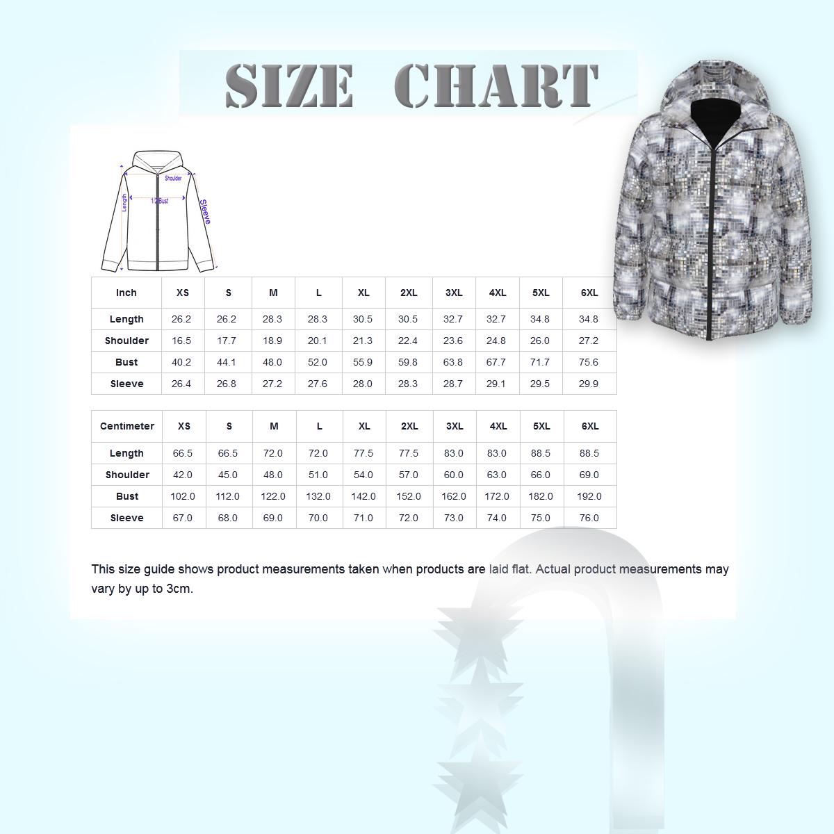 DISCO BALL Down Jacket Retro Men Women Unisex Hooded Puffer Coat Print ...