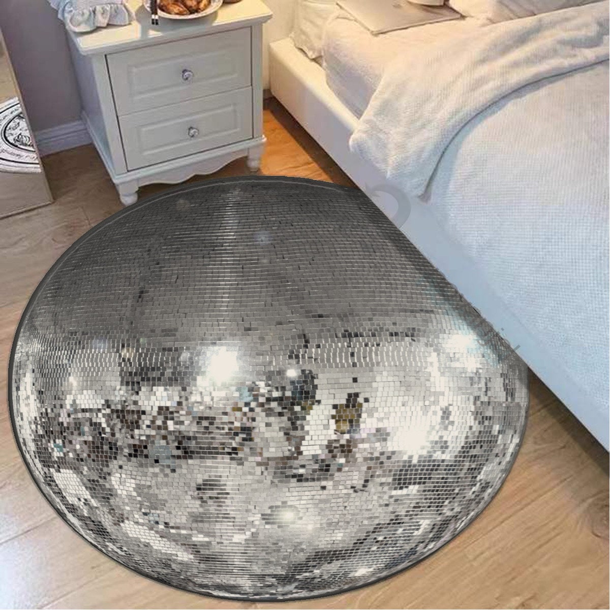 DISCO BALL Foldable Round Mat Throw Rug Floor Mirrorball - Etsy Australia
