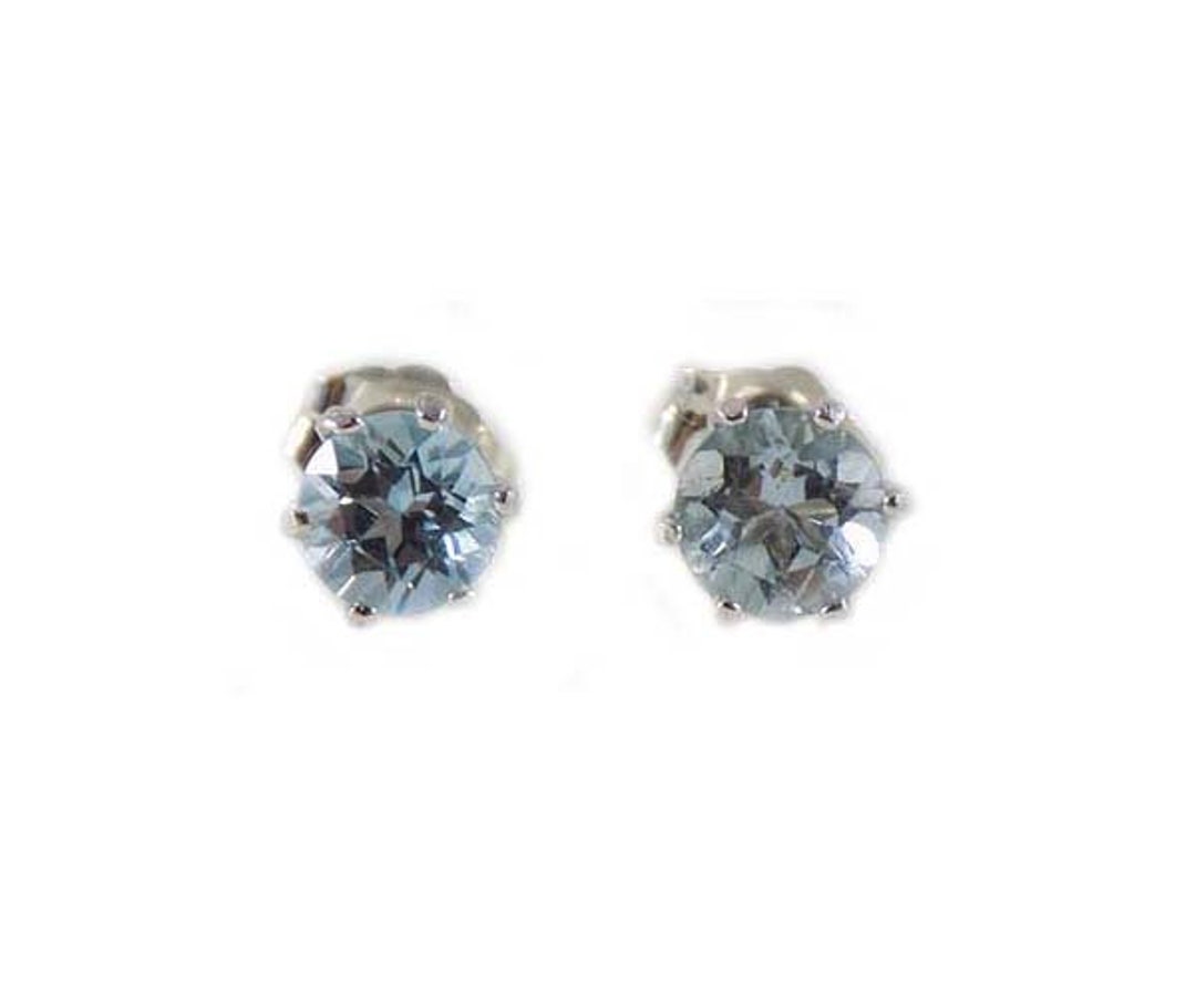 Blue Topaz Studs Travel Talisman 19th Century Gem Medieval German Saxon ...