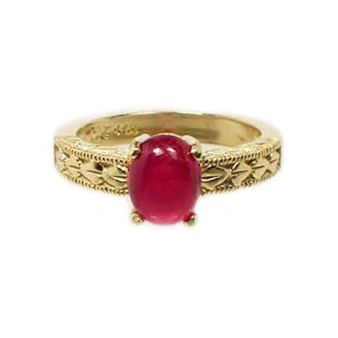 Genuine Ruby Ring Ancient Hindu Warrior Amulet 14kt Gold Ring Classic ...
