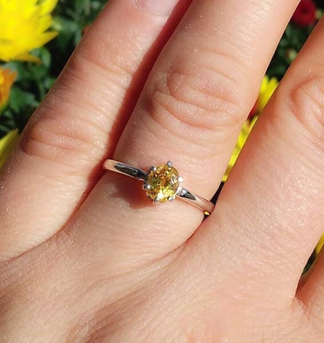 Yellow Sapphire Ring Pledge of Purity Gemstone, Medieval Talisman 19th ...