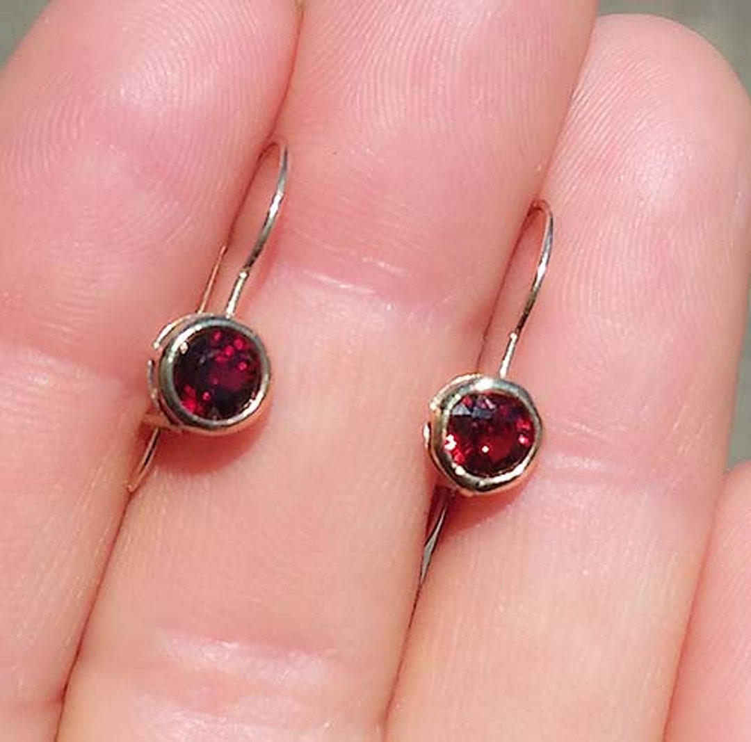 Carbuncle German Barbarian Gems, Garnet Earrings, Bavarian Garnet, 19th ...