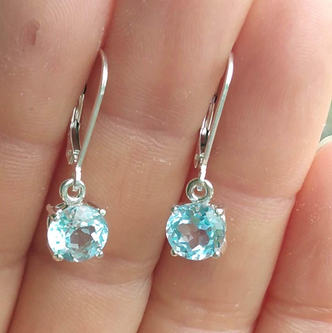 Blue Topaz Earrings Medieval German Saxon Kings Gem Topaz Dangles ...
